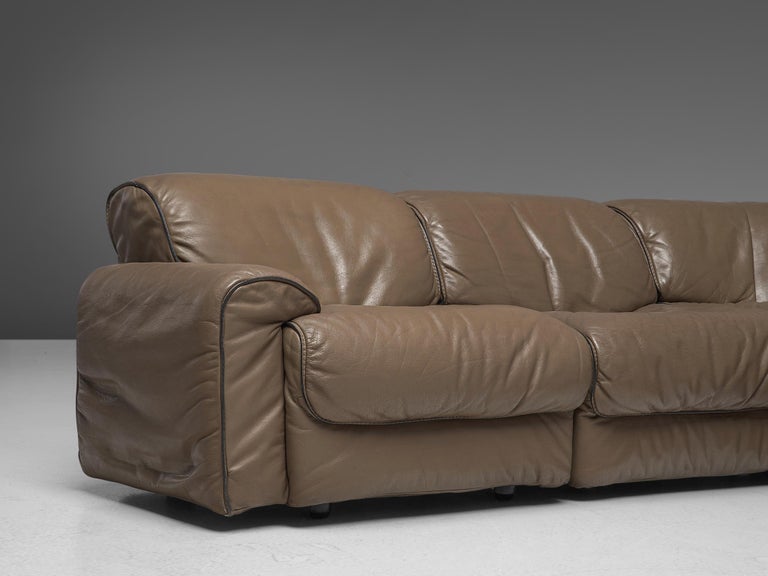 Jean-Pierre Audebert for Jori Modular Sofa in Leather For Sale at 1stDibs