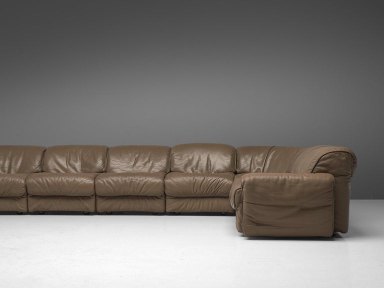 Jean-Pierre Audebert for Jori Modular Sofa in Leather For Sale at 1stDibs