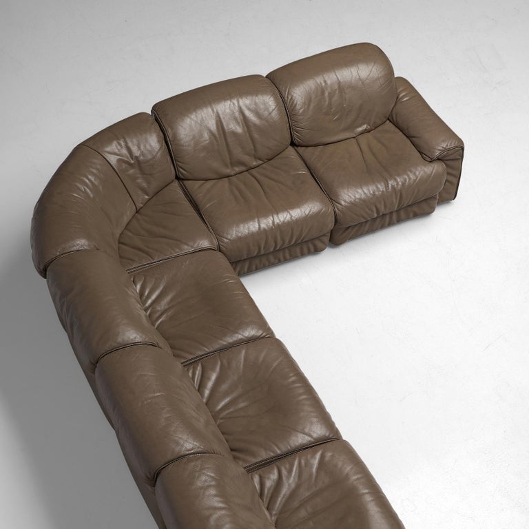 Jean-Pierre Audebert for Jori Modular Sofa in Leather For Sale at 1stDibs