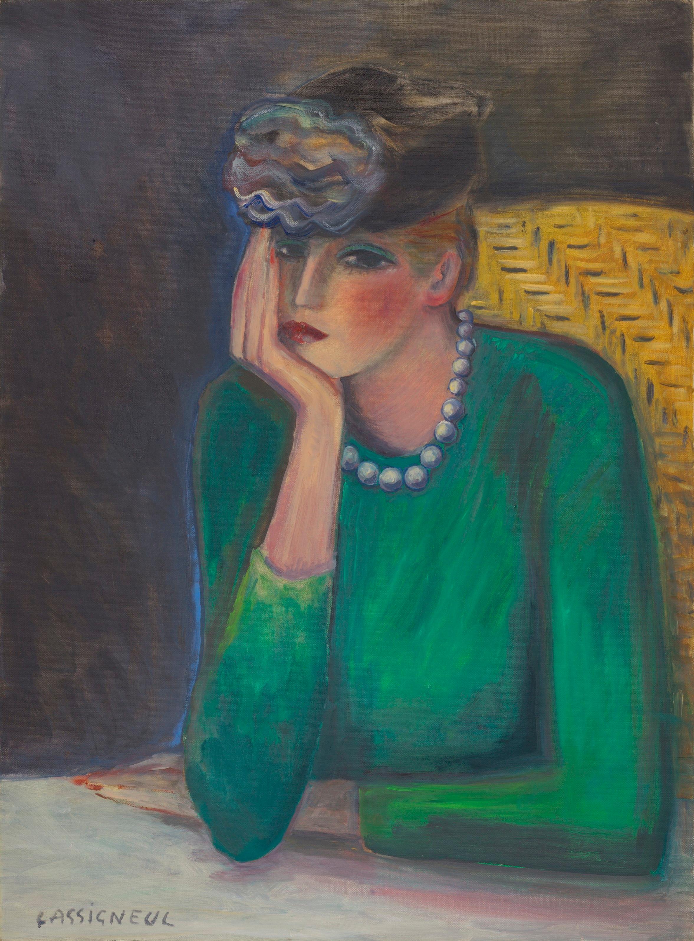 Jean-Pierre Cassigneul - Woman with Hat at 1stDibs