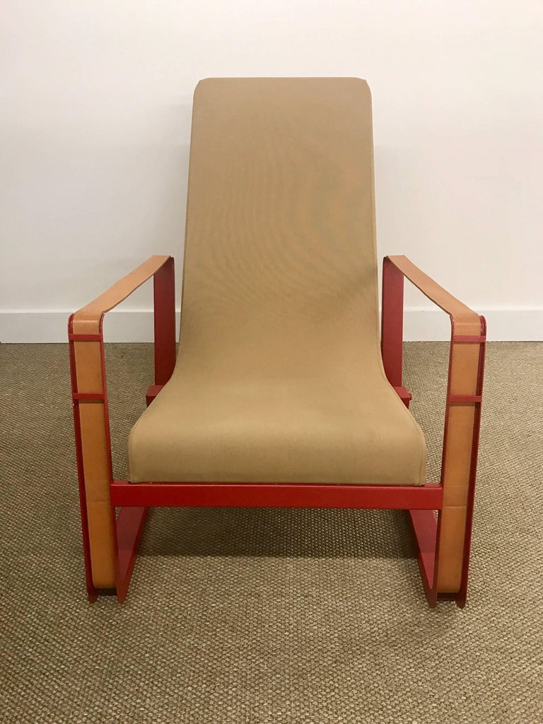 Jean Prouve for Vitra Germany Cite Canvas and Leather Armchairs Lounges ...