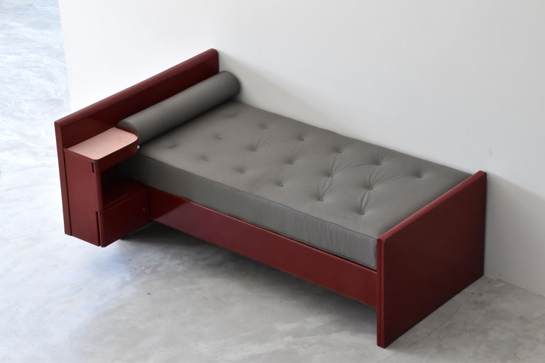Jean Prouvé and Jules Leleu, Bed or Daybed, Lacquered Metal, Leather ...