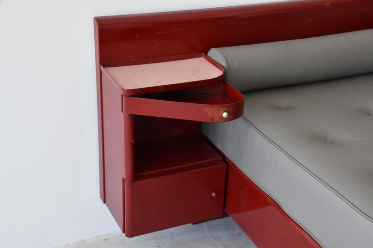 Jean Prouvé and Jules Leleu, Bed or Daybed, Lacquered Metal, Leather ...