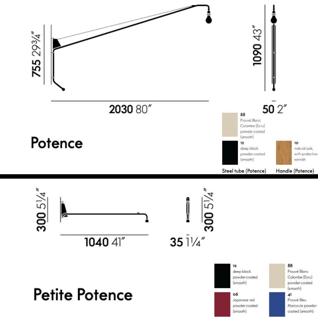 Jean Prouvé 'Petite Potence' Pivoting Wall Light in Black for Vitra For ...