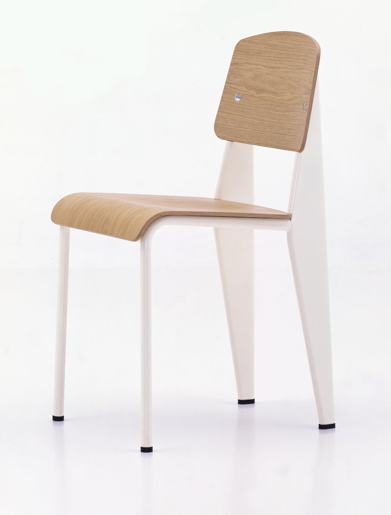 Jean Prouvé Standard Chair in Natural Oak and Brown Metal for Vitra For ...