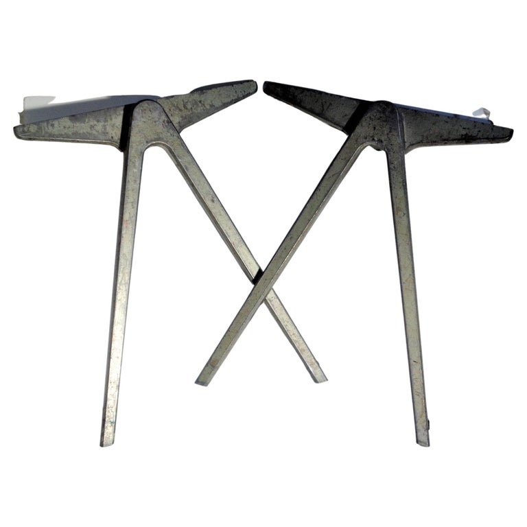 Jean Prouve style Aluminum Compass Table Legs by James Leonard for ...