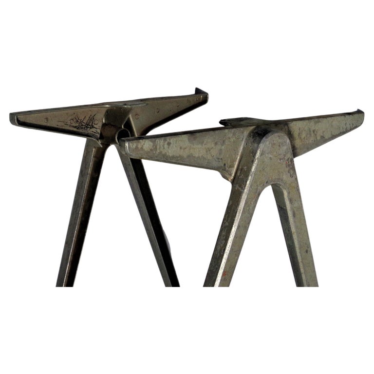 Jean Prouve style Aluminum Compass Table Legs by James Leonard for ...