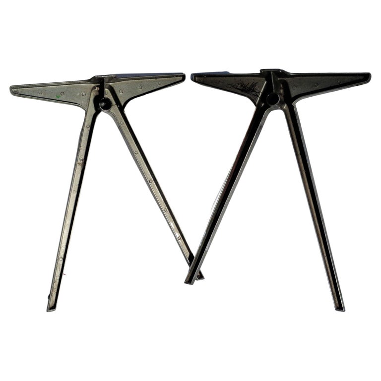 Jean Prouve style Aluminum Compass Table Legs by James Leonard for ...