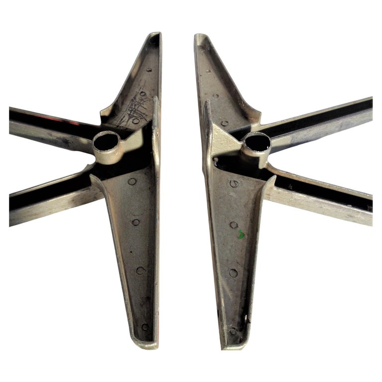 Jean Prouve style Aluminum Compass Table Legs by James Leonard for ...