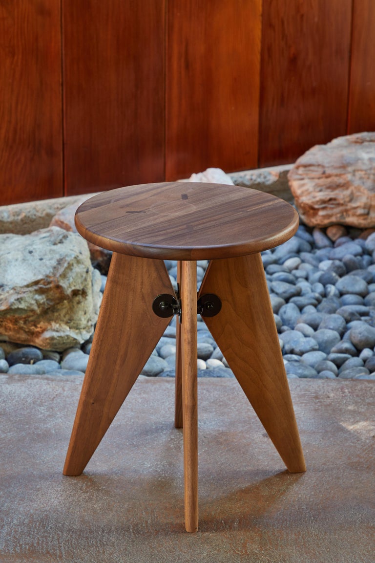 Jean Prouvé Tabouret Solvay Stool in American Walnut by Vitra at ...