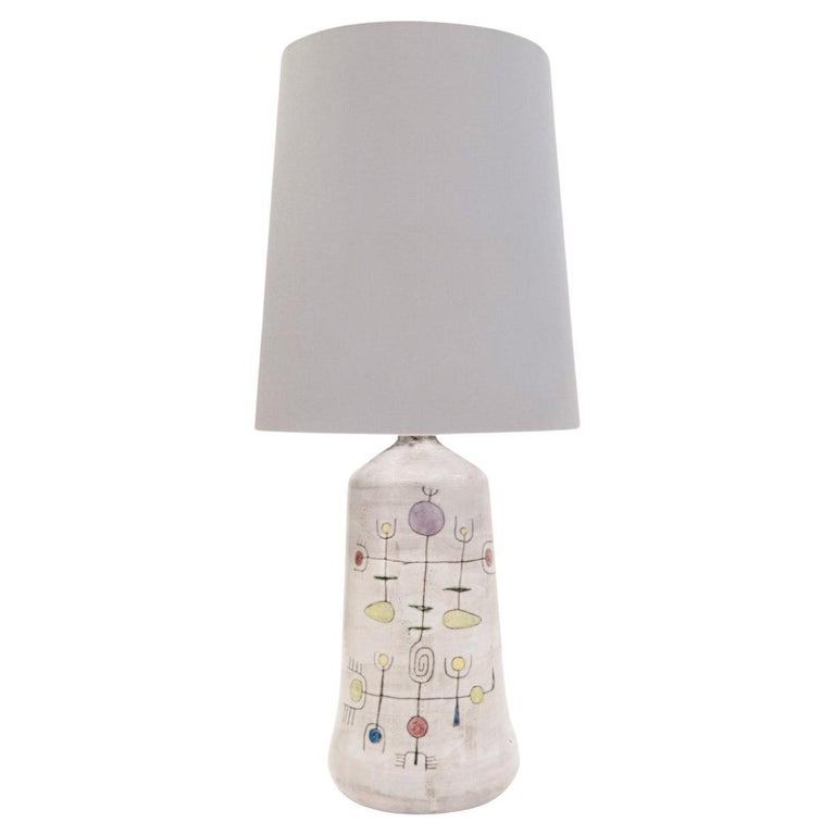 Jean Rivier Hand-Thrown Glazed Ceramic Table Lamp 1955 (Signed) For ...