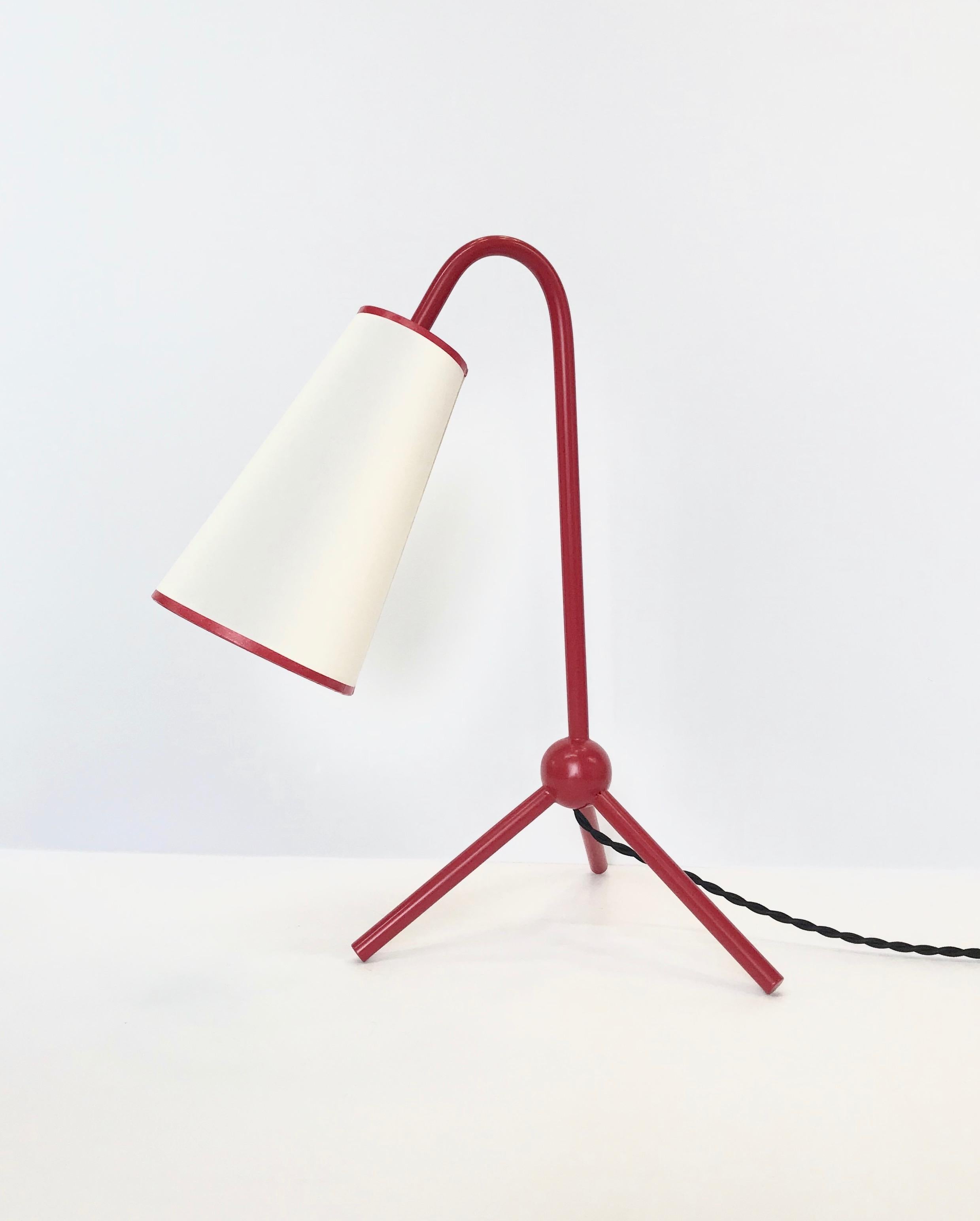 Jean Royère Style "1955" Table Lamp in Black with Patinated Gold Leaf ...