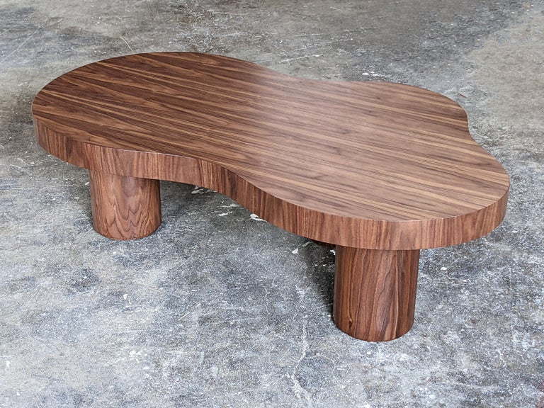 Amoeba Walnut Coffee Table at 1stDibs