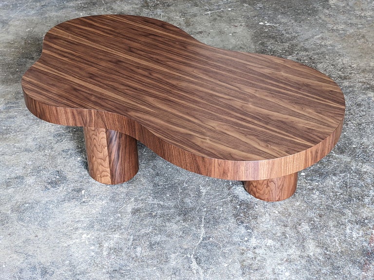 Amoeba Walnut Coffee Table at 1stDibs