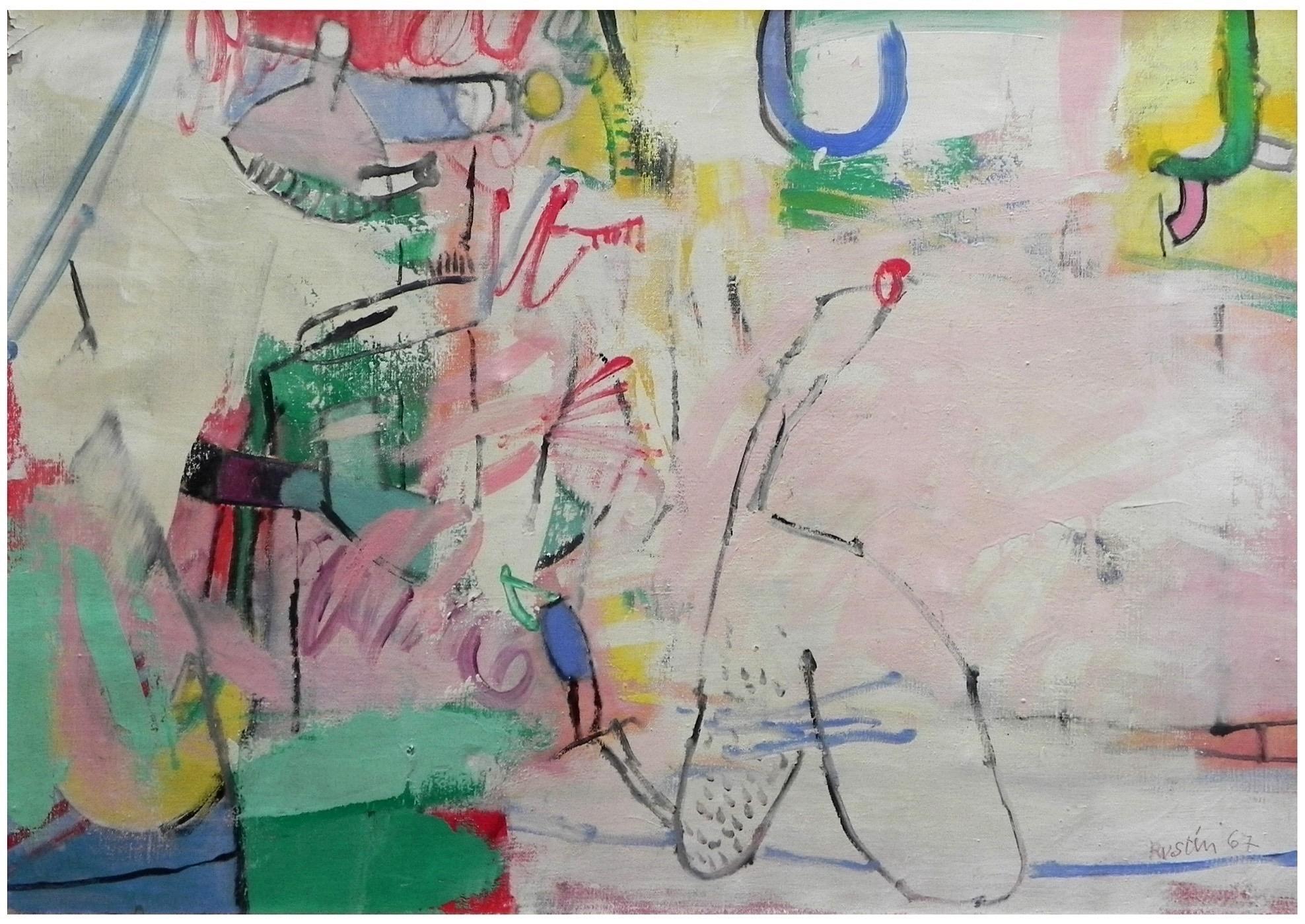 Jean Rustin - Large Lyrical French Contemporary - Post War Abstract Oil ...