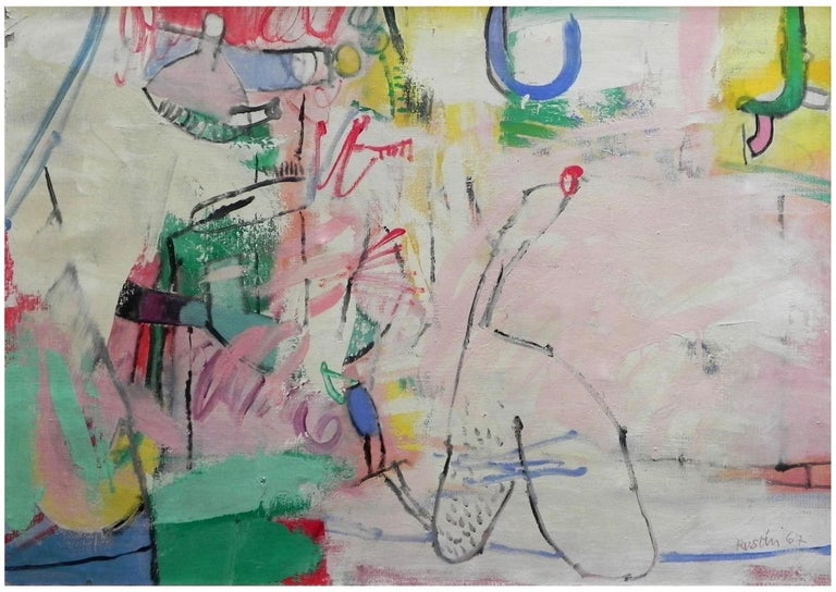 Jean Rustin - Large Lyrical French Contemporary - Post War Abstract Oil ...