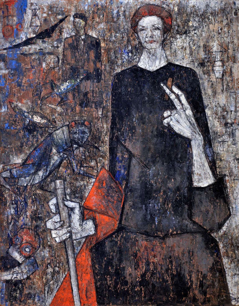 Jean Sanglar - Femme à la cigare en vente sur 1stDibs