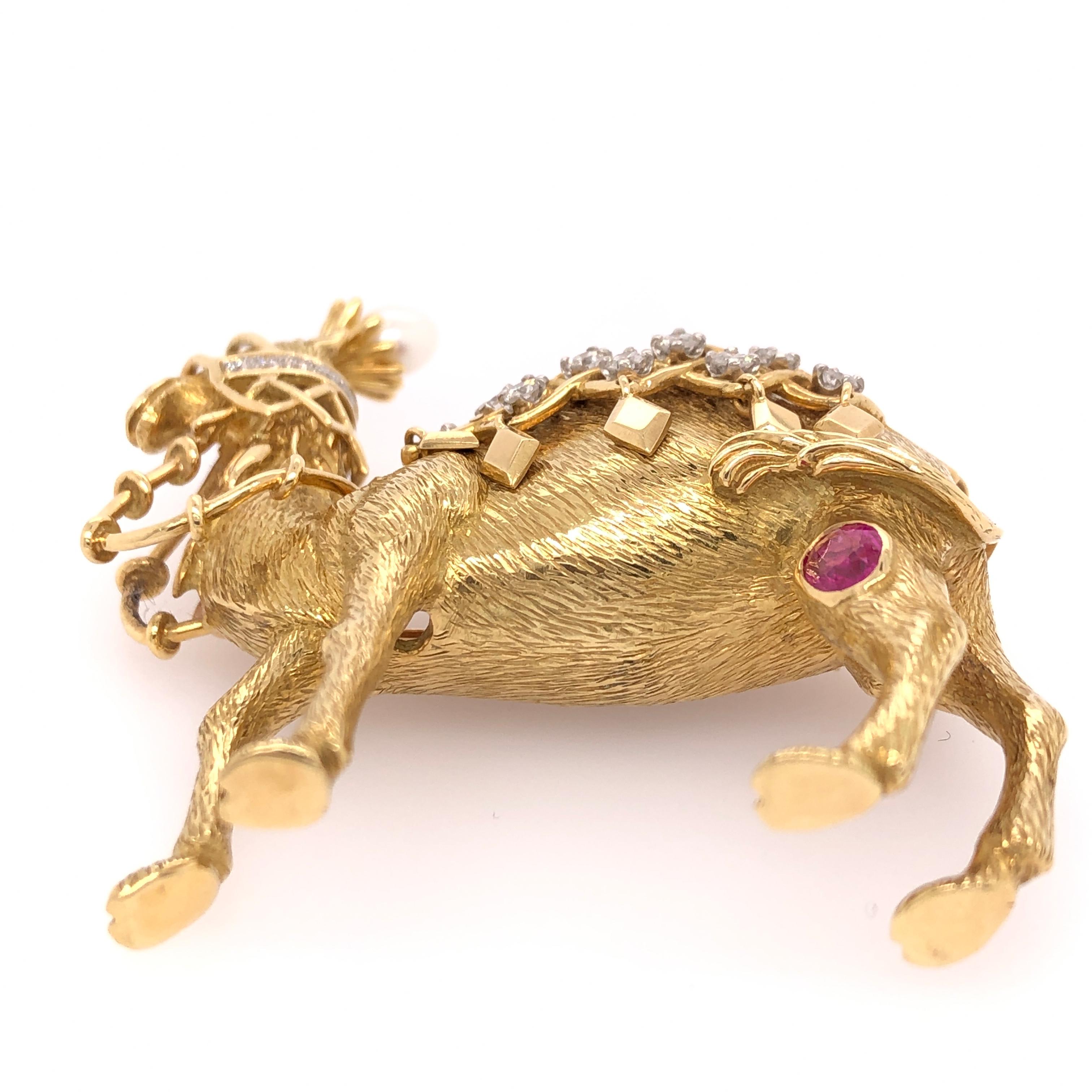 Jean Schlumberger for Tiffany and Co. Yellow Gold Camel Pin For Sale at ...