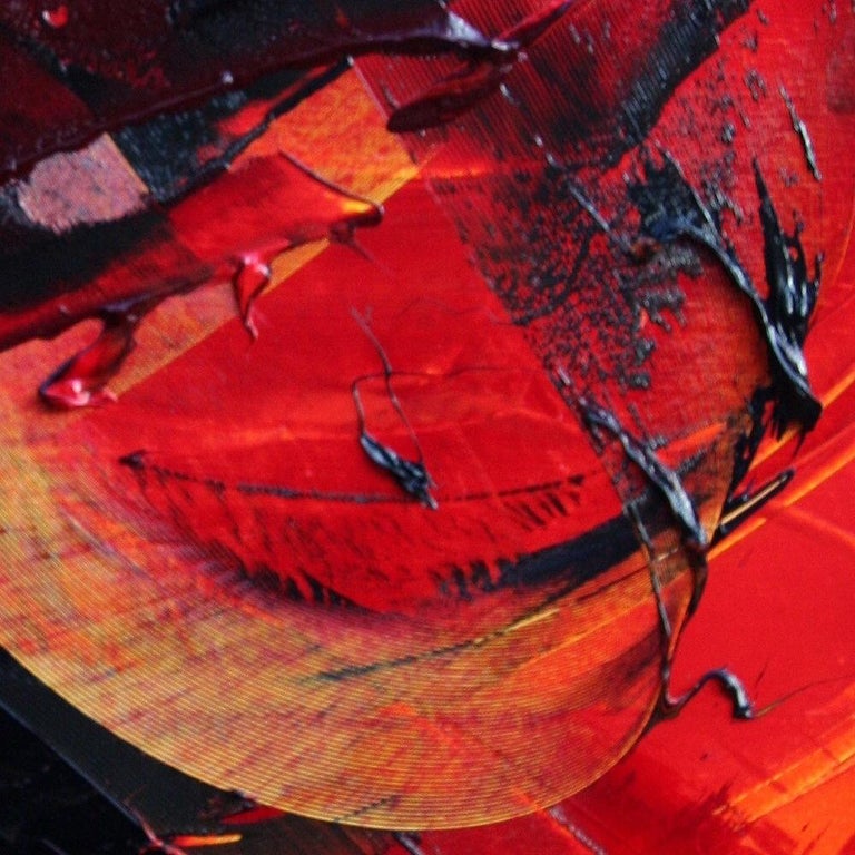 Jean Soyer - Black on Red Abstract Oil Painting For Sale at 1stDibs ...