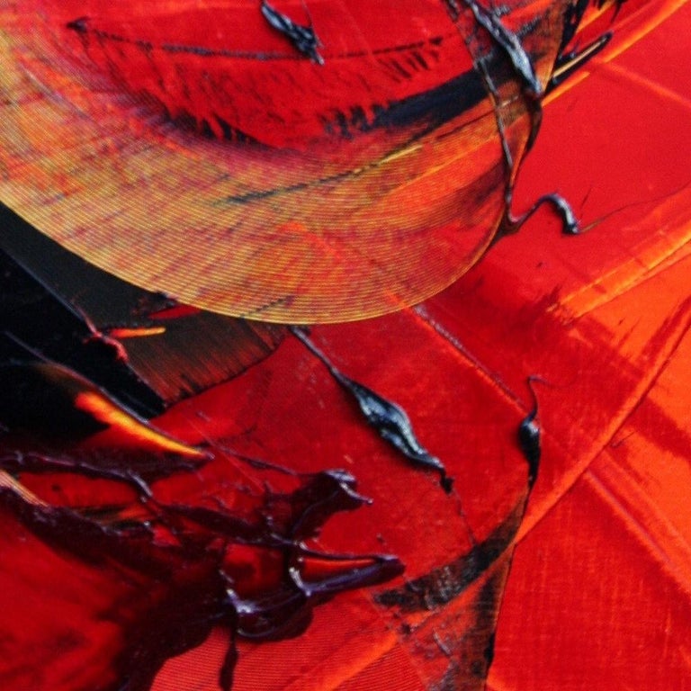 Jean Soyer - Black on Red Abstract Oil Painting For Sale at 1stDibs ...