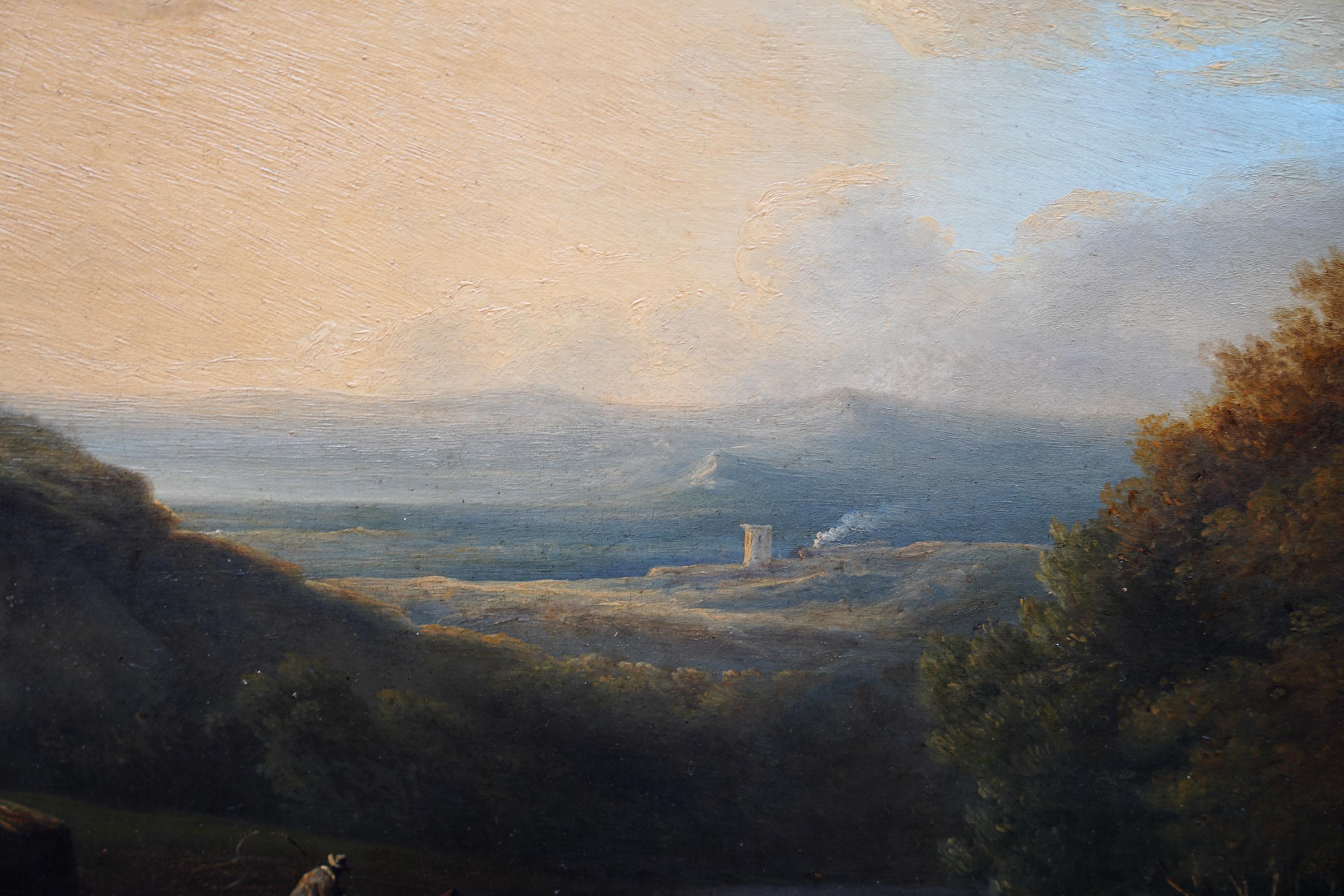Classical Landscape with Cattle - French 19thC Neo Classical art oil ...