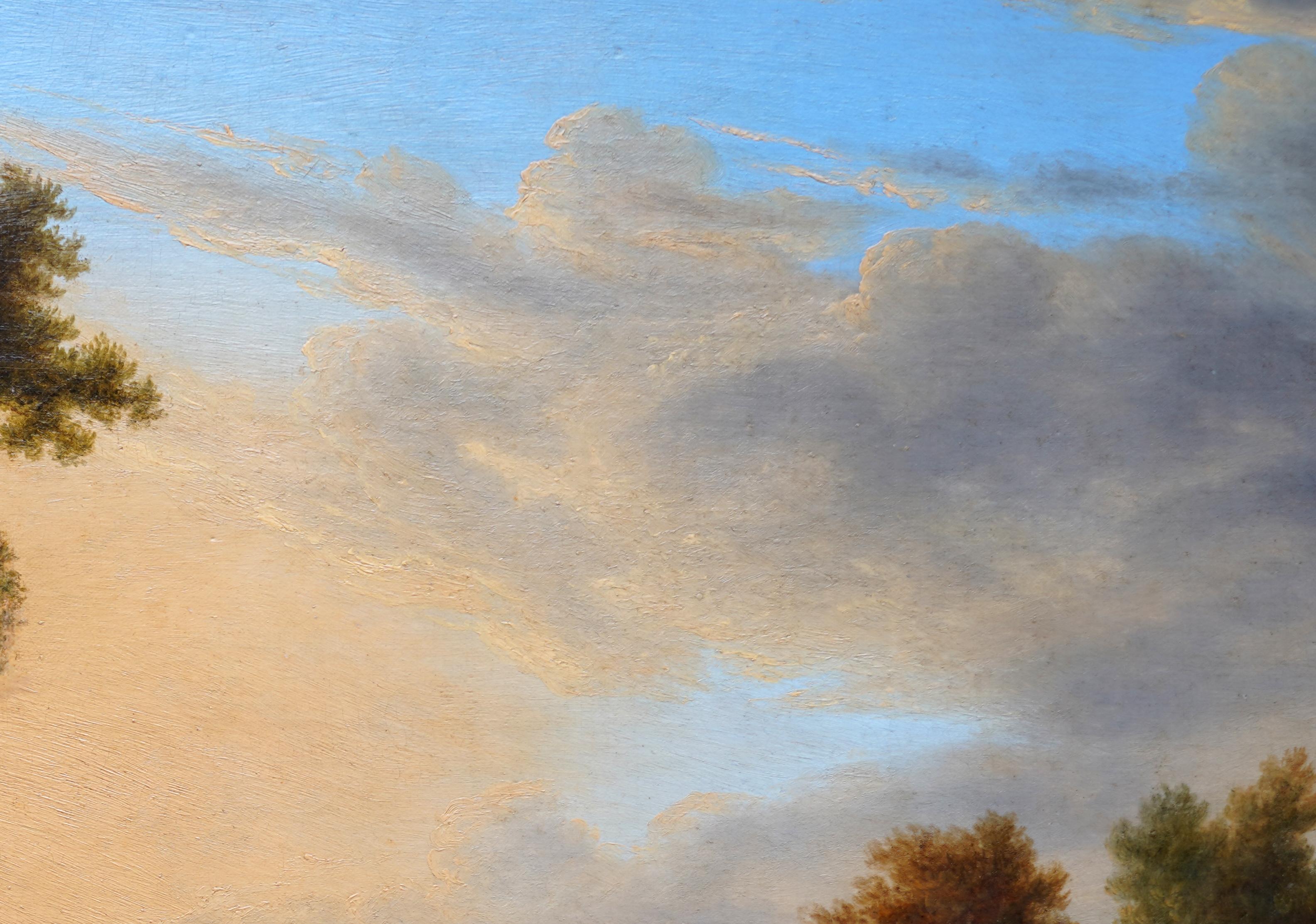 Classical Landscape with Cattle - French 19thC Neo Classical art oil ...