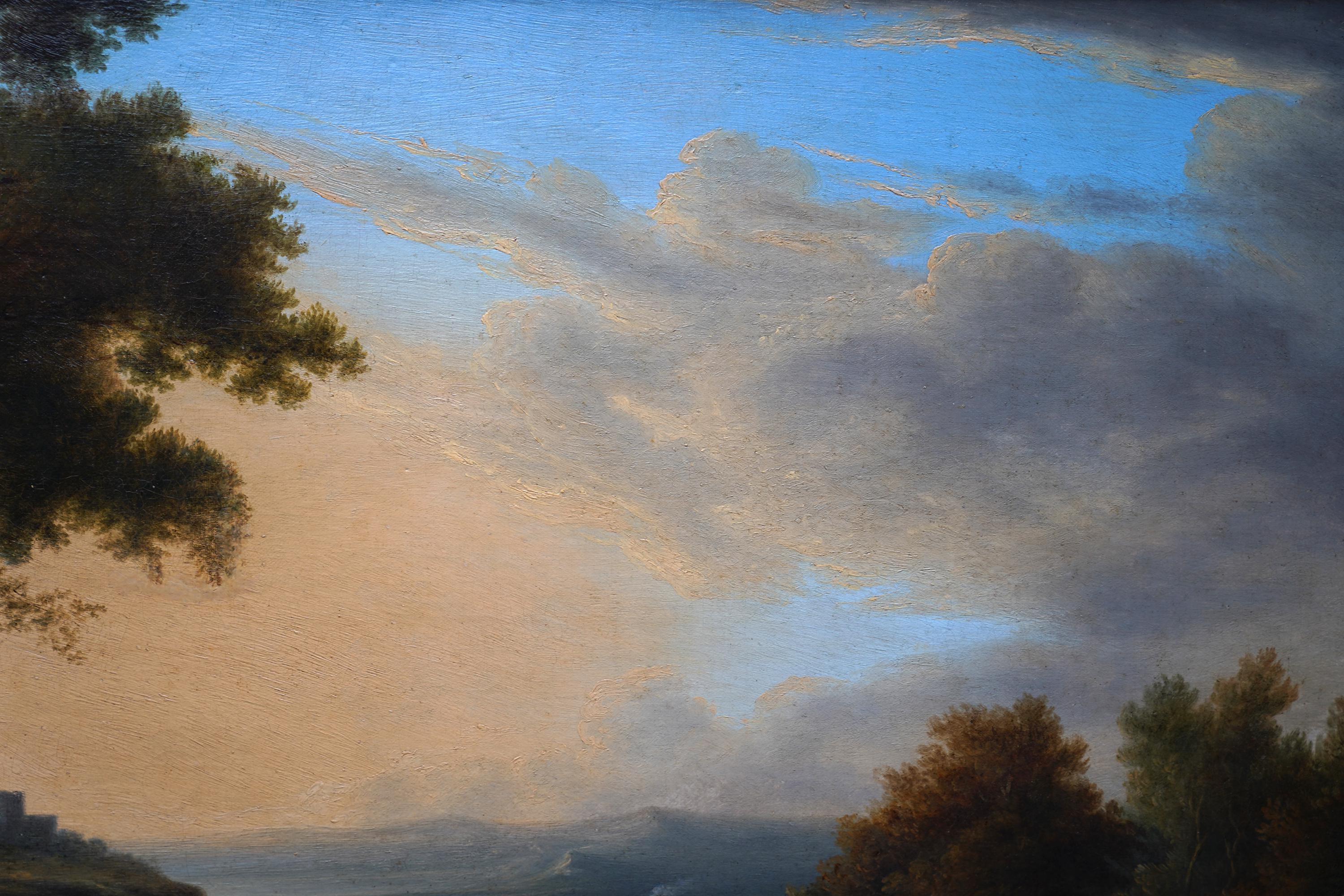 Classical Landscape with Cattle - French 19thC Neo Classical art oil ...