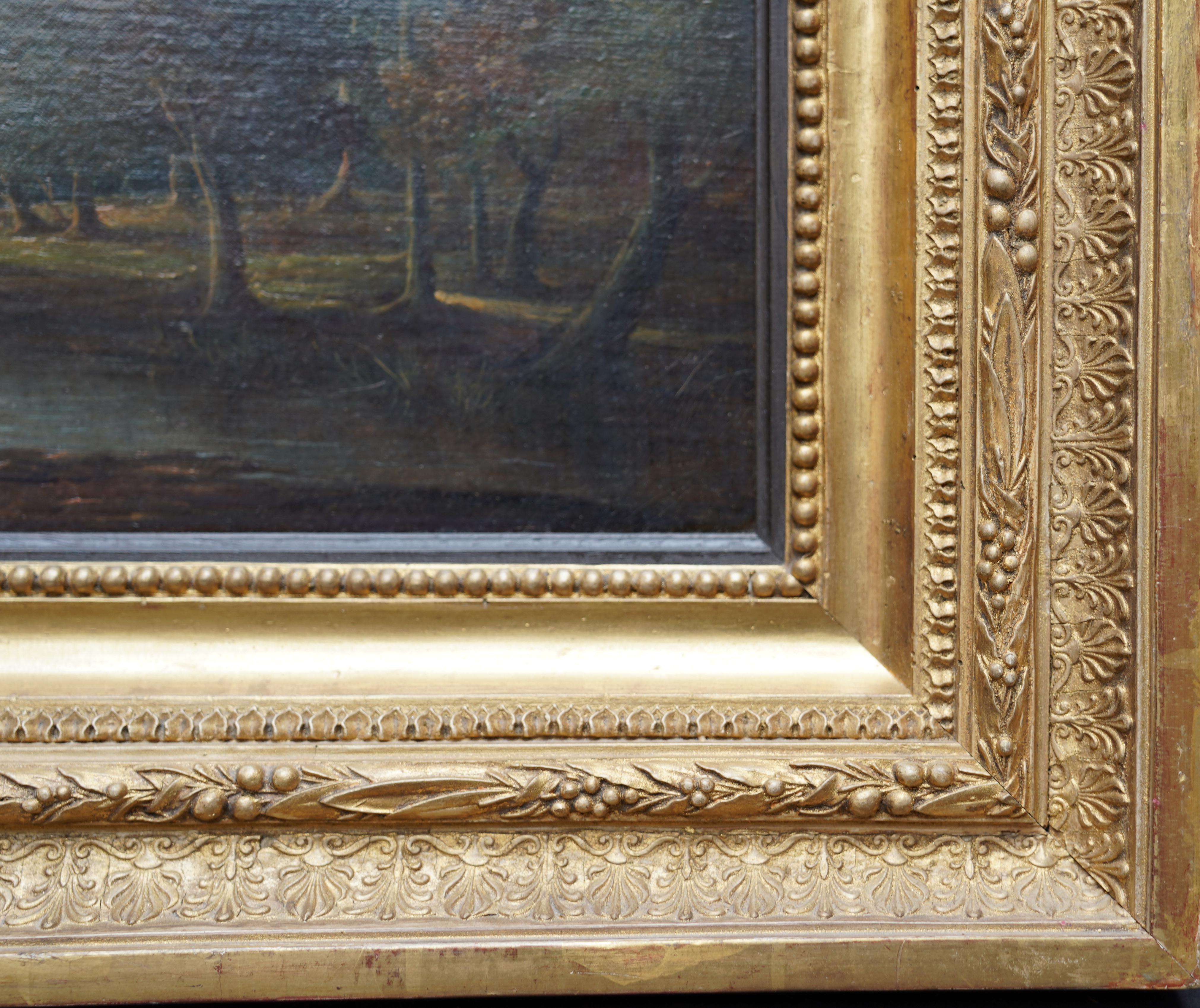 Classical Landscape with Cattle - French 19thC Neo Classical art oil ...