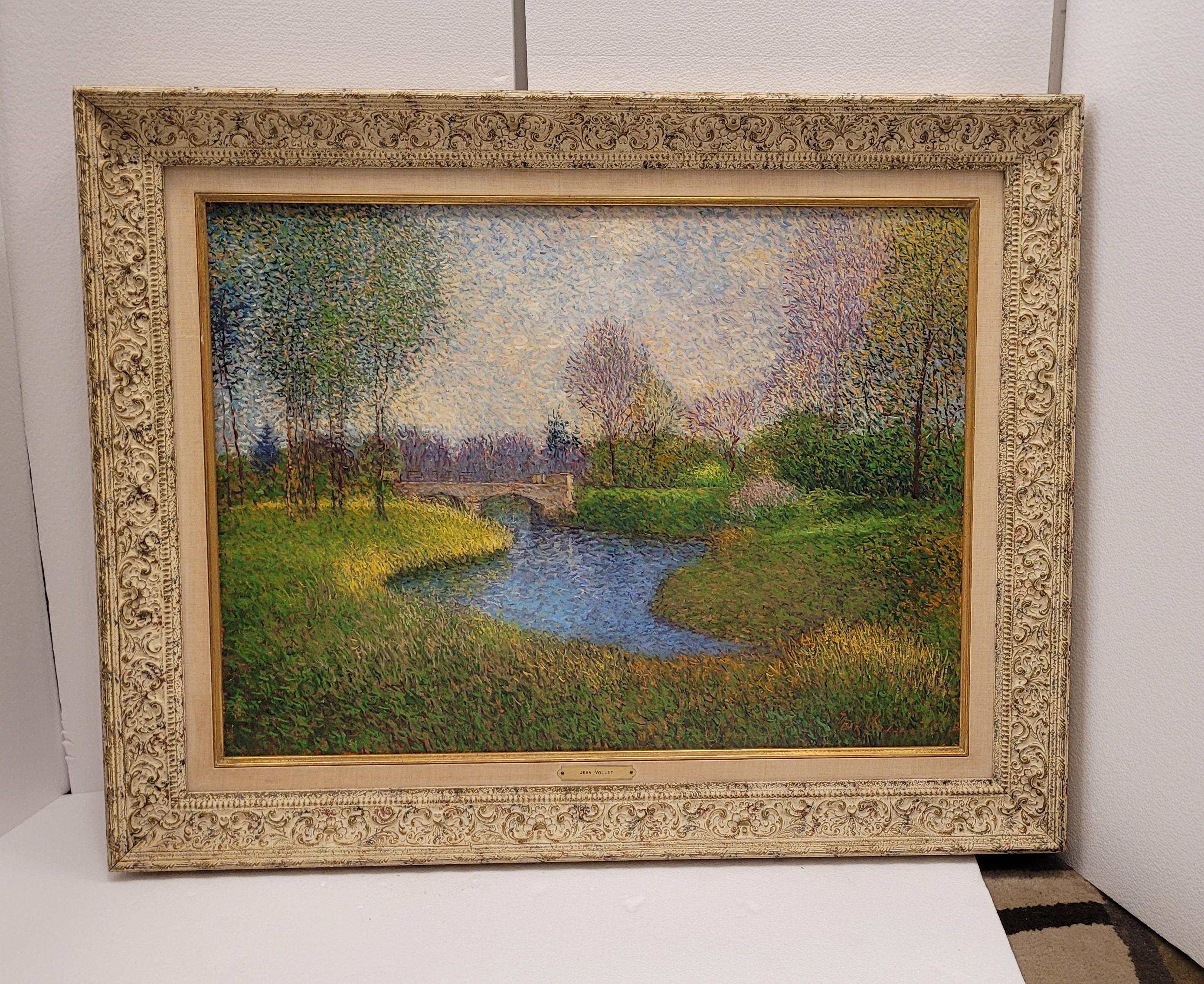 Jean Vollet French Painting " St Jean de Losne" Saone et loire O/L 80s ...