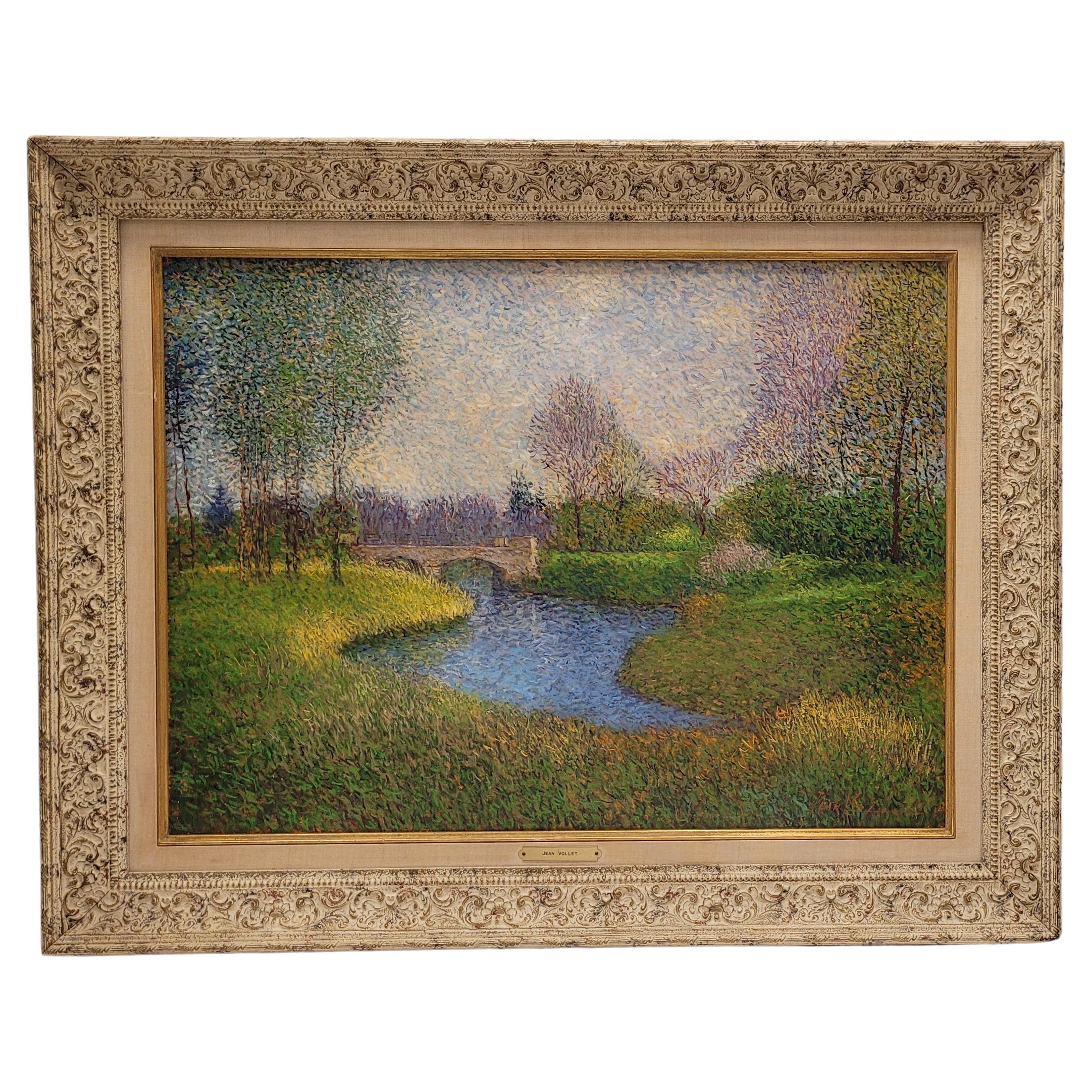 Jean Vollet French Painting " St Jean de Losne" Saone et loire O/L 80s ...