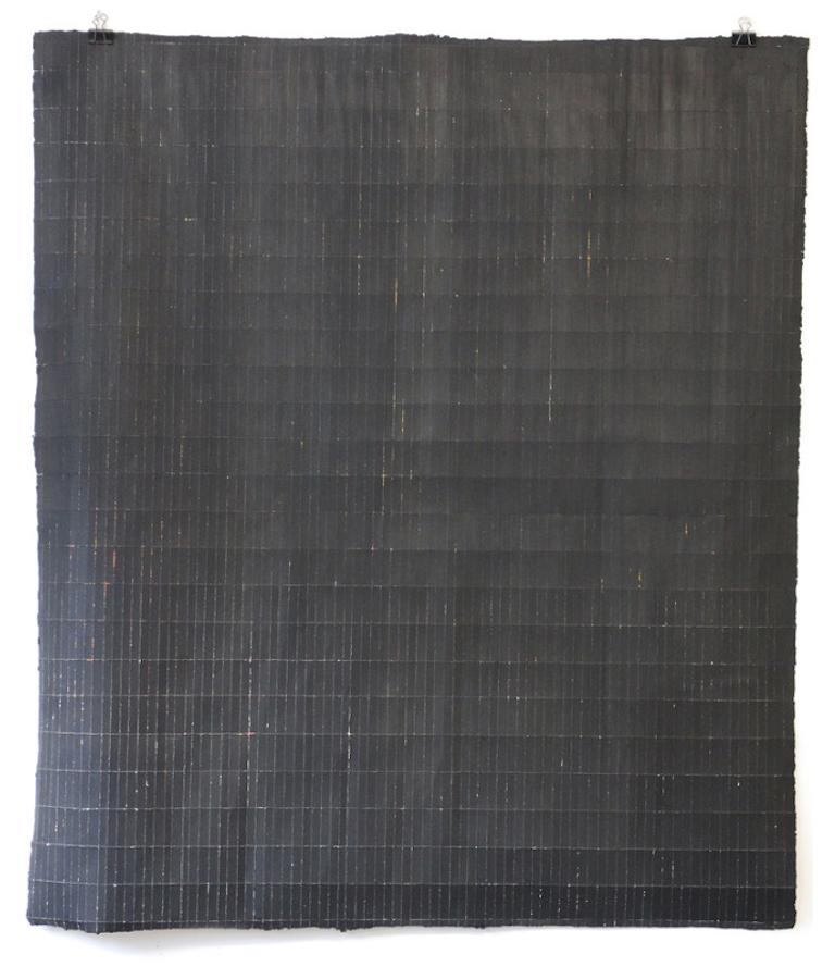 Jean Wolff - Large Black Fold - Original Abstract Work on Folded Paper ...