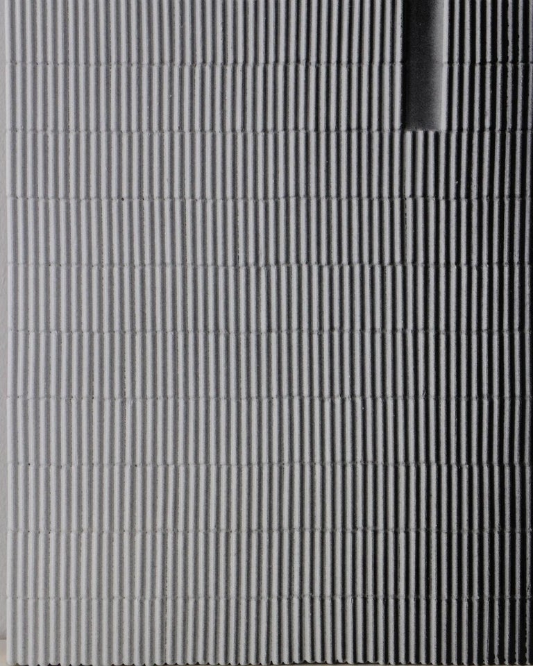 Jean Wolff - White Black Rod, Enamel and Wood on Panel Painting For ...