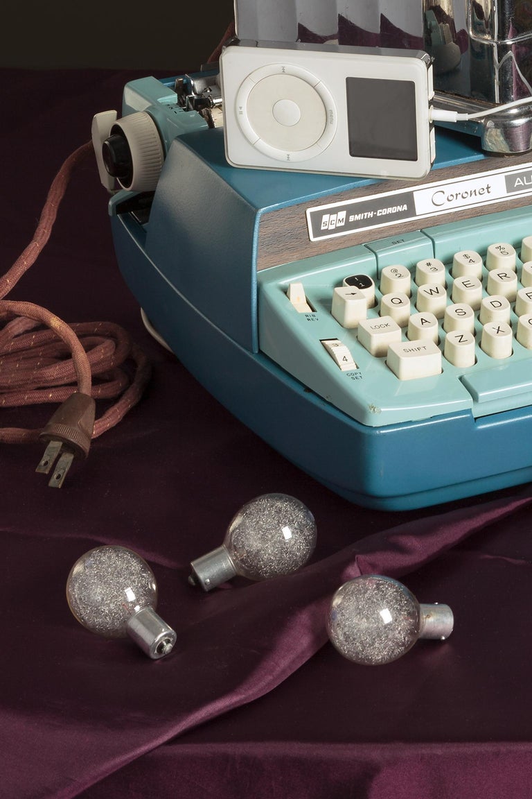 Jeanette May - “Tech Vanitas: Blue Typewriter” contemporary still-life ...