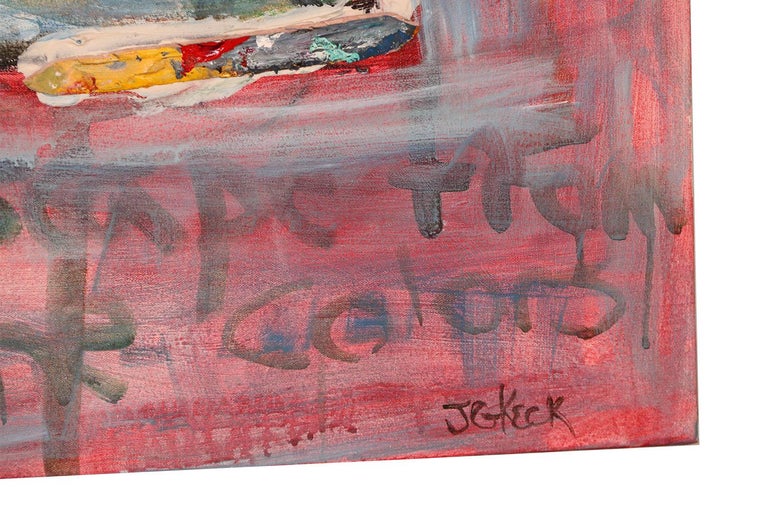 Jeanne Gentry Keck Original Midcentury Large Abstract Oil Painting For ...