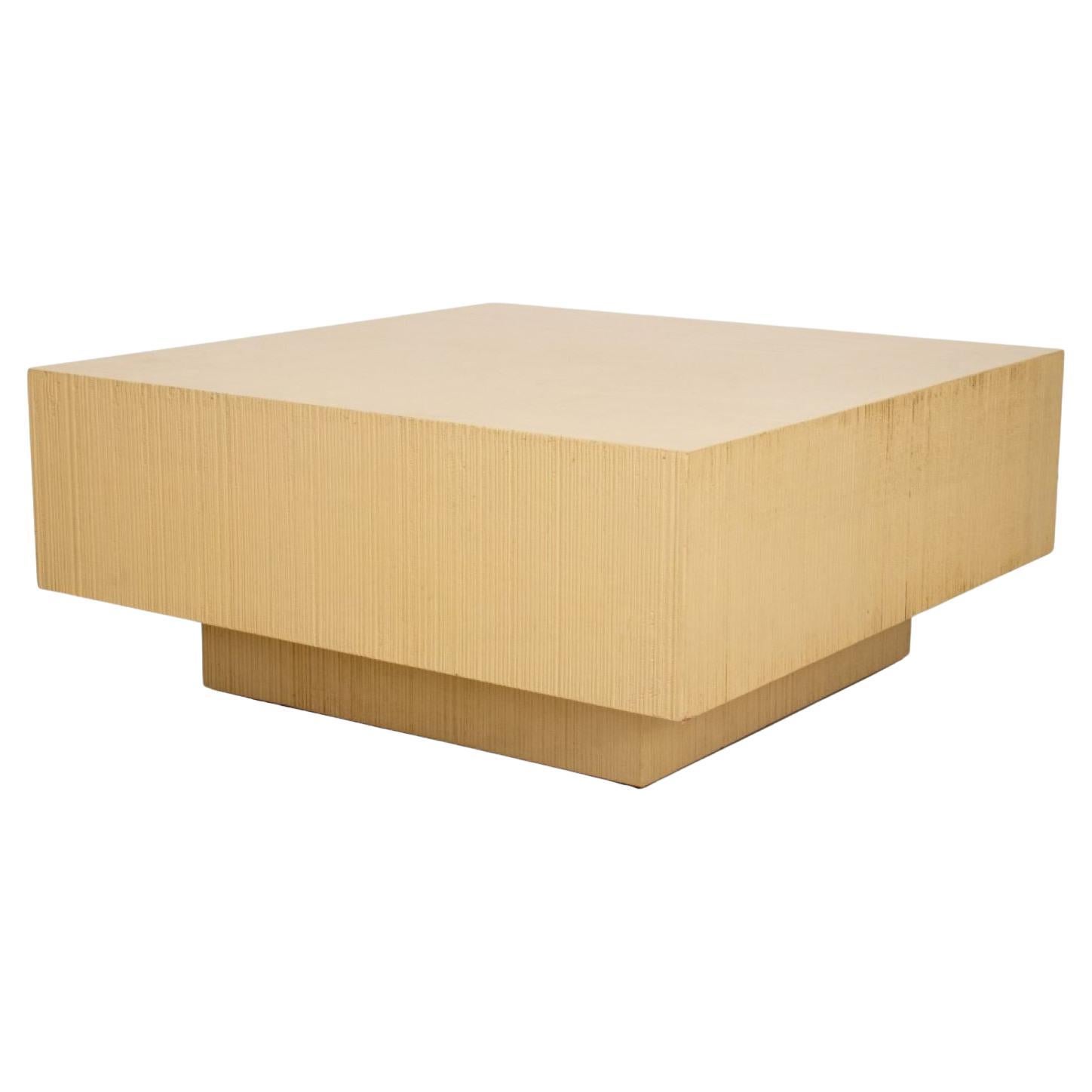 A Mid Century Solid Wood Block Rectangular Shaped Coffee or Cocktail ...