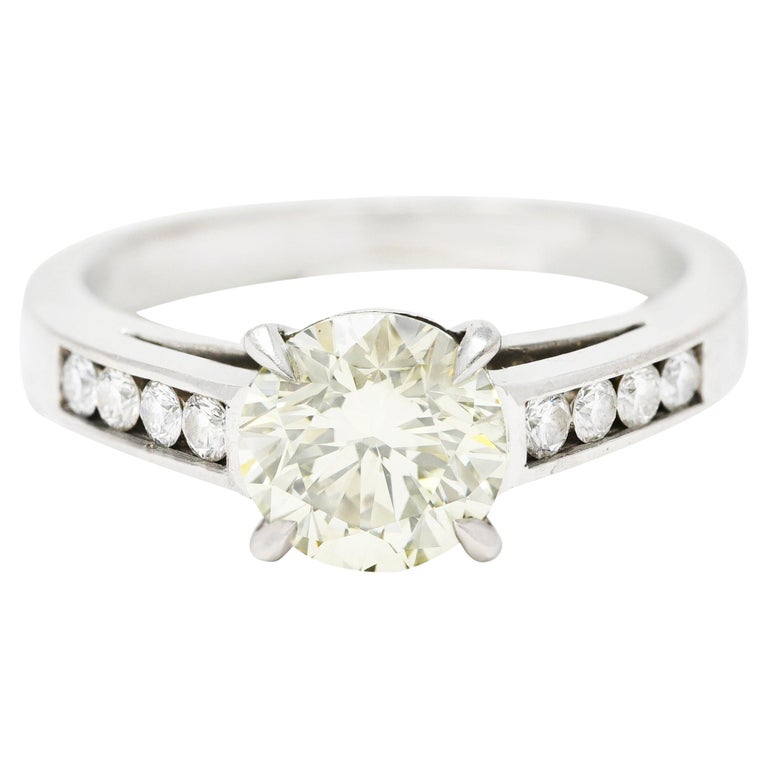 Jeff Cooper 1980's 1.78 Carats Fancy Green Diamond Platinum Channel Set ...