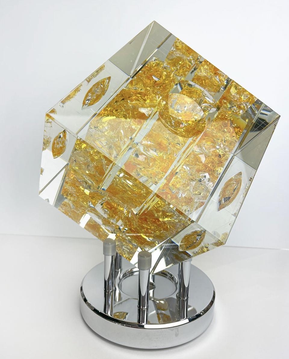 Harold Lustig - Dichroic Crystal Cube For Sale at 1stDibs