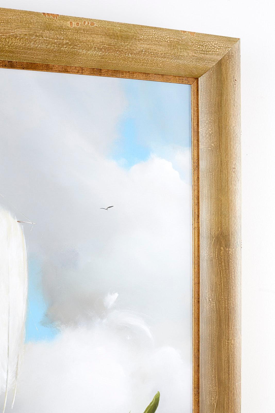 Jeff Faust Oil on Canvas Surrealist Painting the Sky Boat For Sale at ...