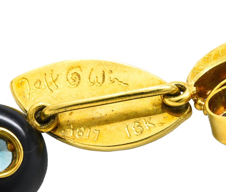 Jeff Glode Wise Opal Sapphire Tourmaline Peridot Ebony 18 Karat Yellow ...