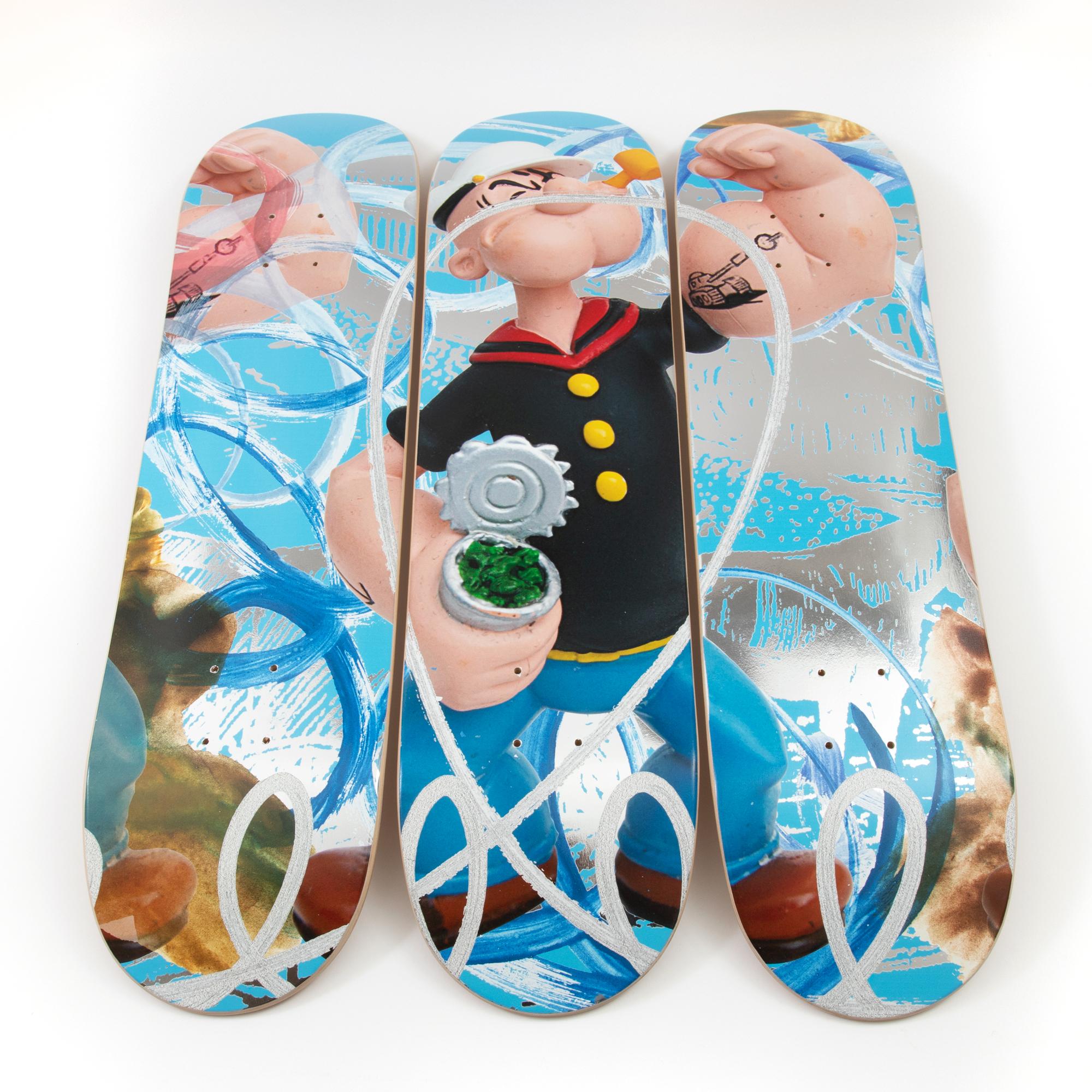 Jeff Koons, Popeye Triptych - Pop Art, Limited Edition Skateboard Set ...