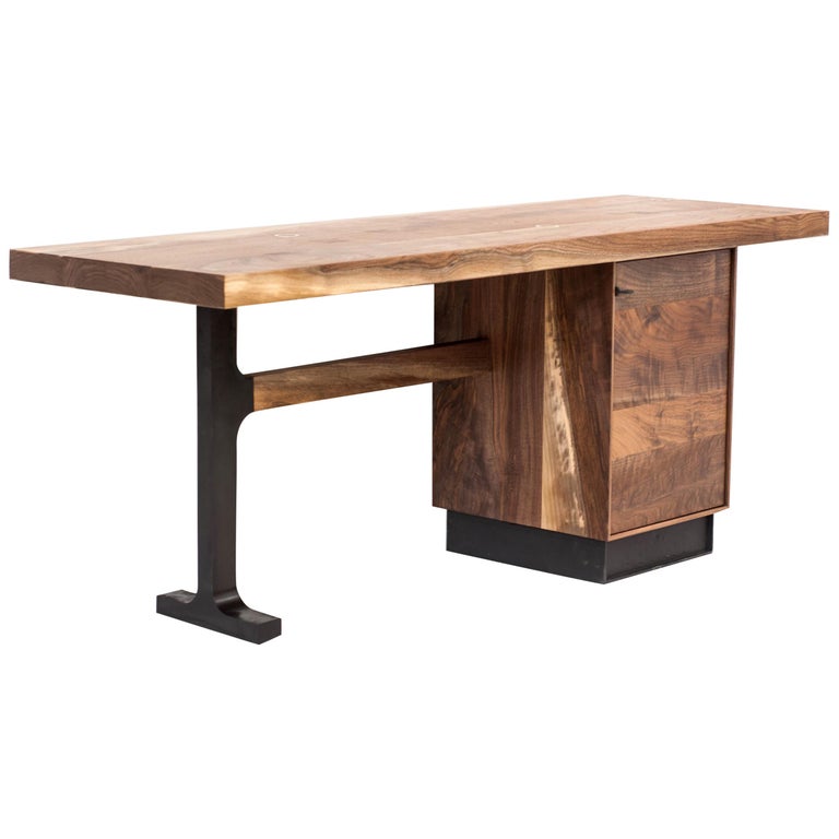 Jeff Martin Joinery Shaker Desk in Claro Walnut and Cast Bronze at ...