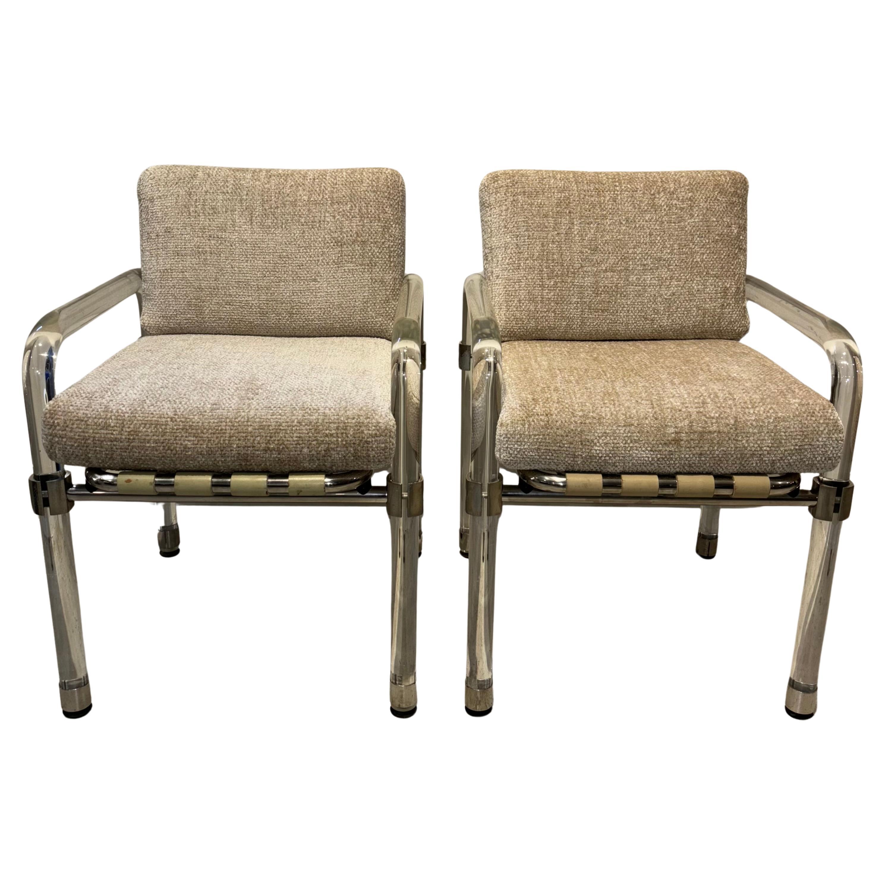 Jeff Messerschmidt Lucite and Leather Chairs For Sale at 1stDibs