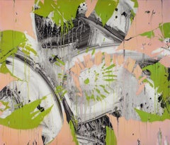 Anthony Hunter - Big Colourful Blobby Scrape Painting at 1stDibs