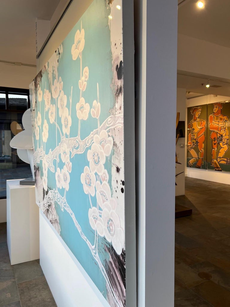 Jeff Muhs - Hanami_2022_Jeff Muhs_Oil on Canvas_Floral_Blue/White For ...