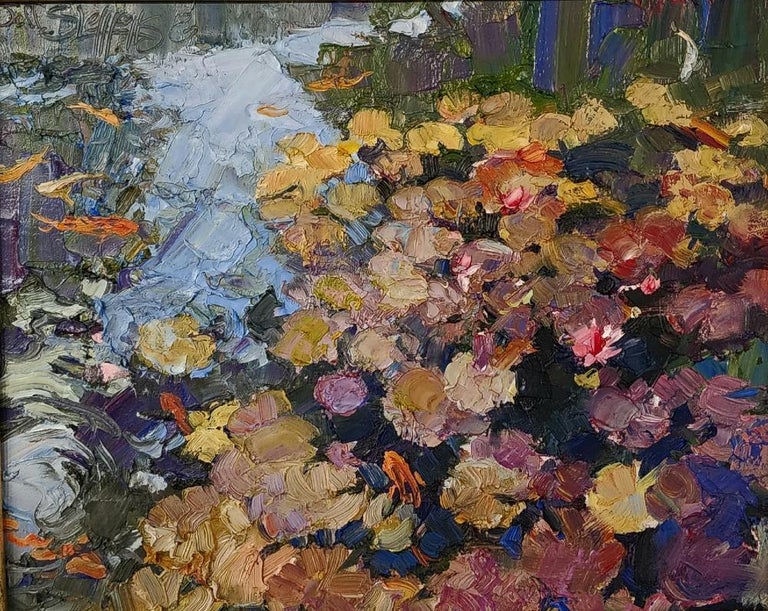 Jeff Slemons - Sky Water, Oil Painting , American Impressionism, Koi ...