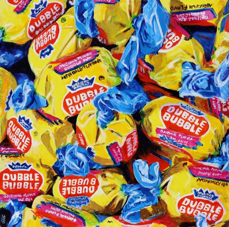Jeff Wilson - DUBBLE BUBBLE - acrylic on canvas For Sale at 1stDibs