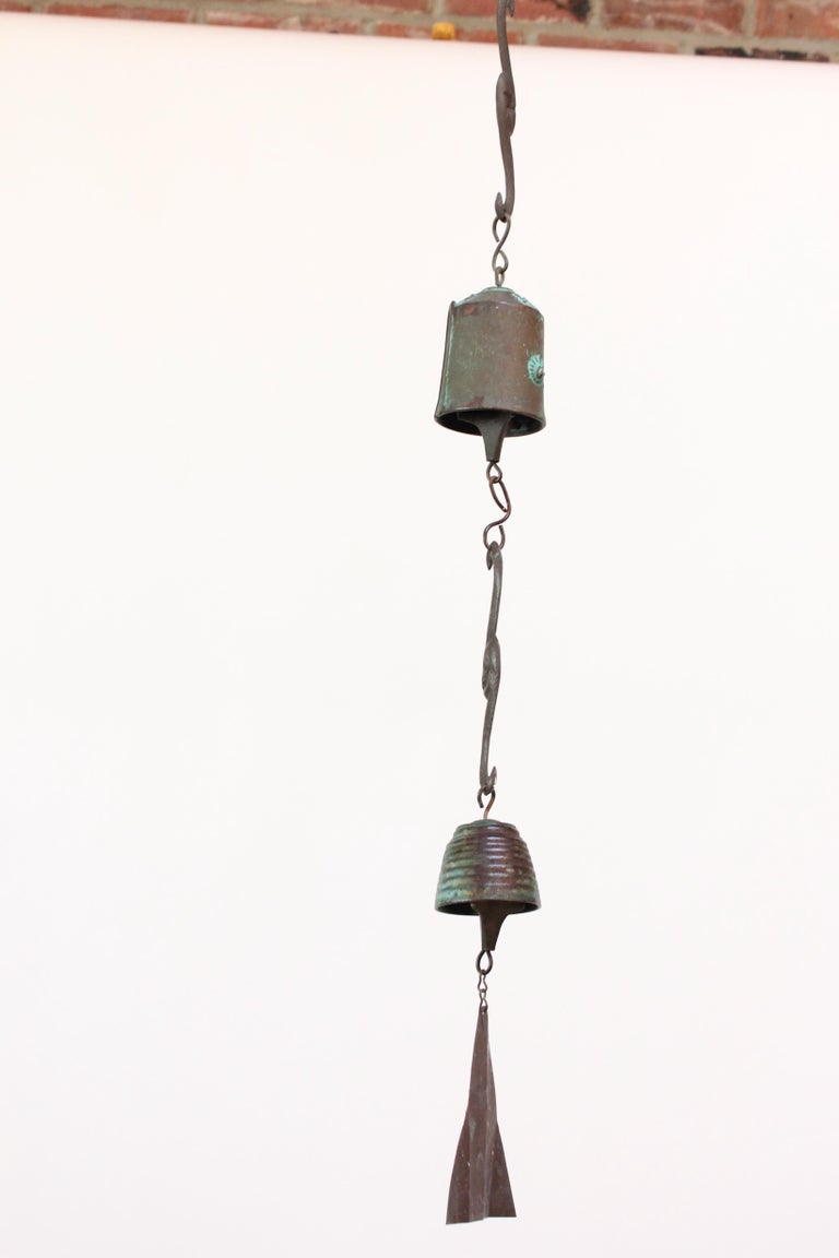Jeffrey Cross for HHBW Vintage Patinated Bronze Bell / Wind Chime After ...