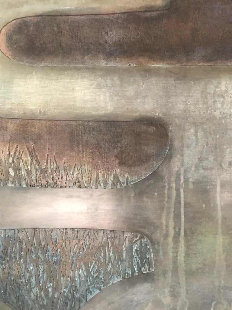 Jeffrey Maron - Guardians At The Gate, wall sculpture, abstract, copper ...