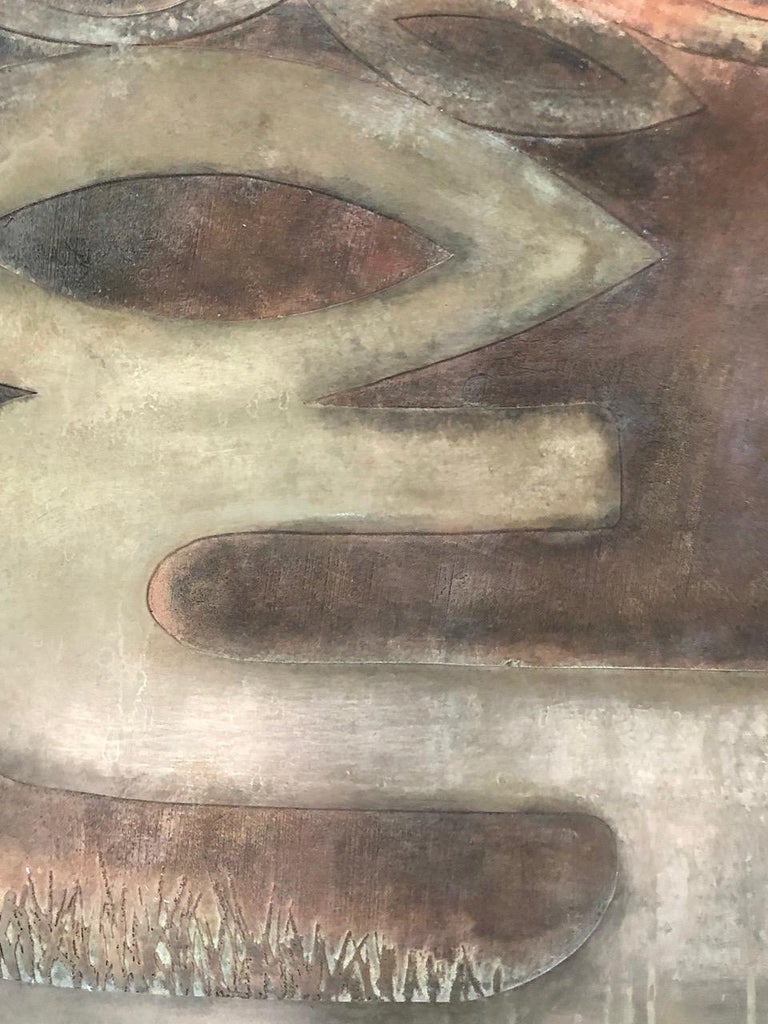 Jeffrey Maron - Guardians At The Gate, wall sculpture, abstract, copper ...