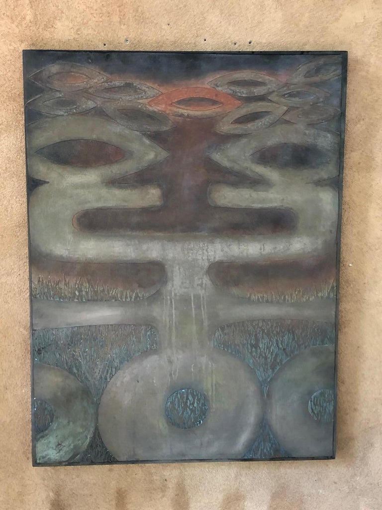 Jeffrey Maron - Guardians At The Gate, wall sculpture, abstract, copper ...